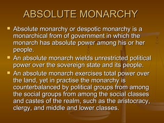 Absolute monarchy in Europe | PPT
