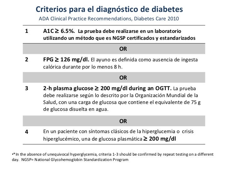 Nuevos criterios de diabetes Nuevos criterios de diabetes