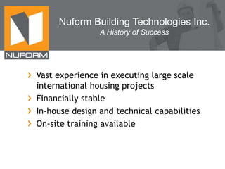 Nuform social housing | PPT | Construction Industry | Industries