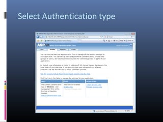 Implementing ASP.NET Role Based Security | PPT