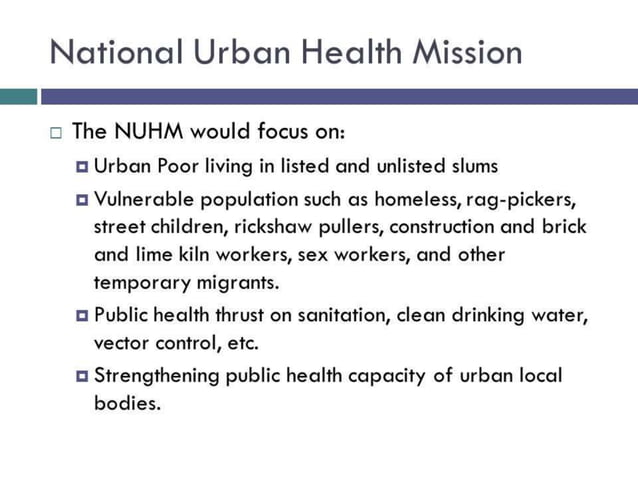 National urban health mission | PPTX