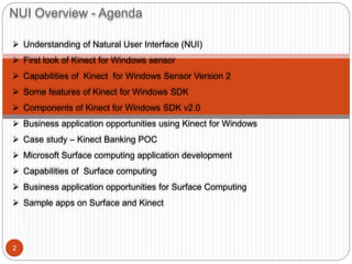 Natural User Interface Microsoft Kinect and Surface Computing | PPTX