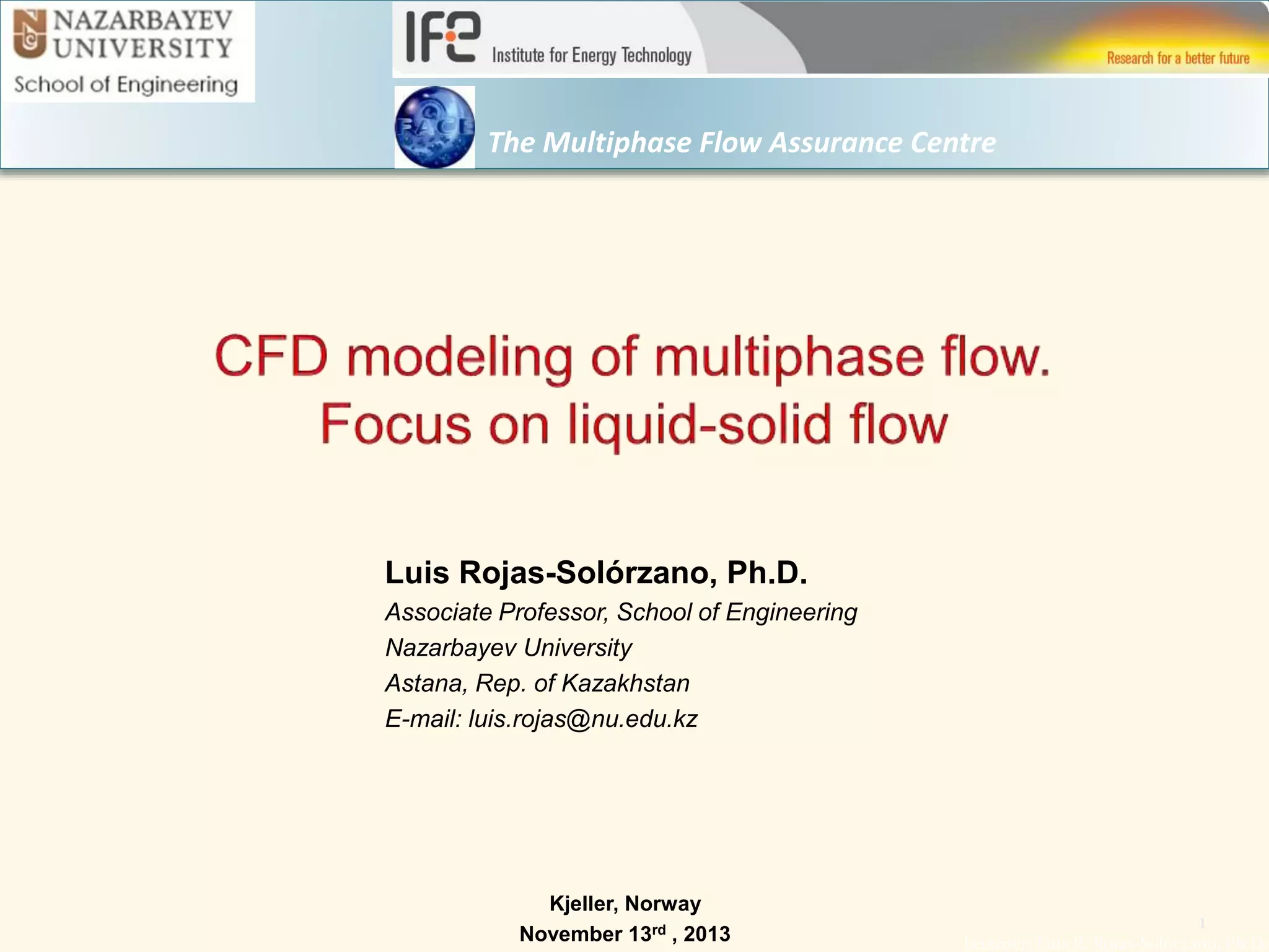 CFD Modeling of Multiphase Flow. Focus on Liquid-Solid Flow | PPT