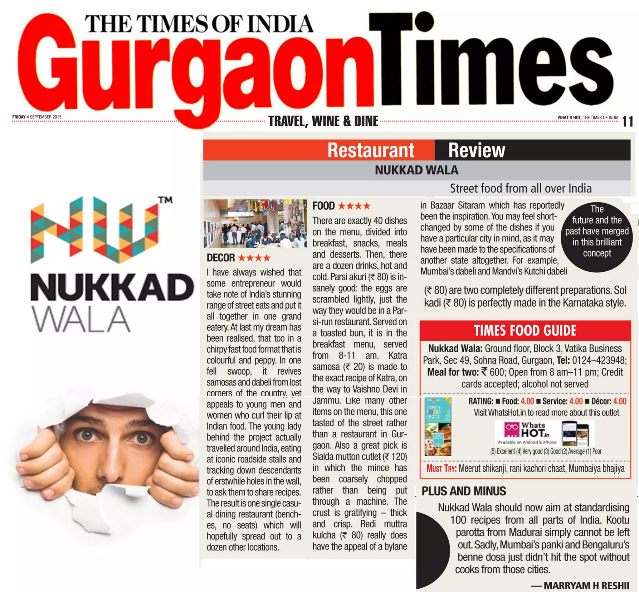 Nukkadwala in Gurgaon Times | PDF