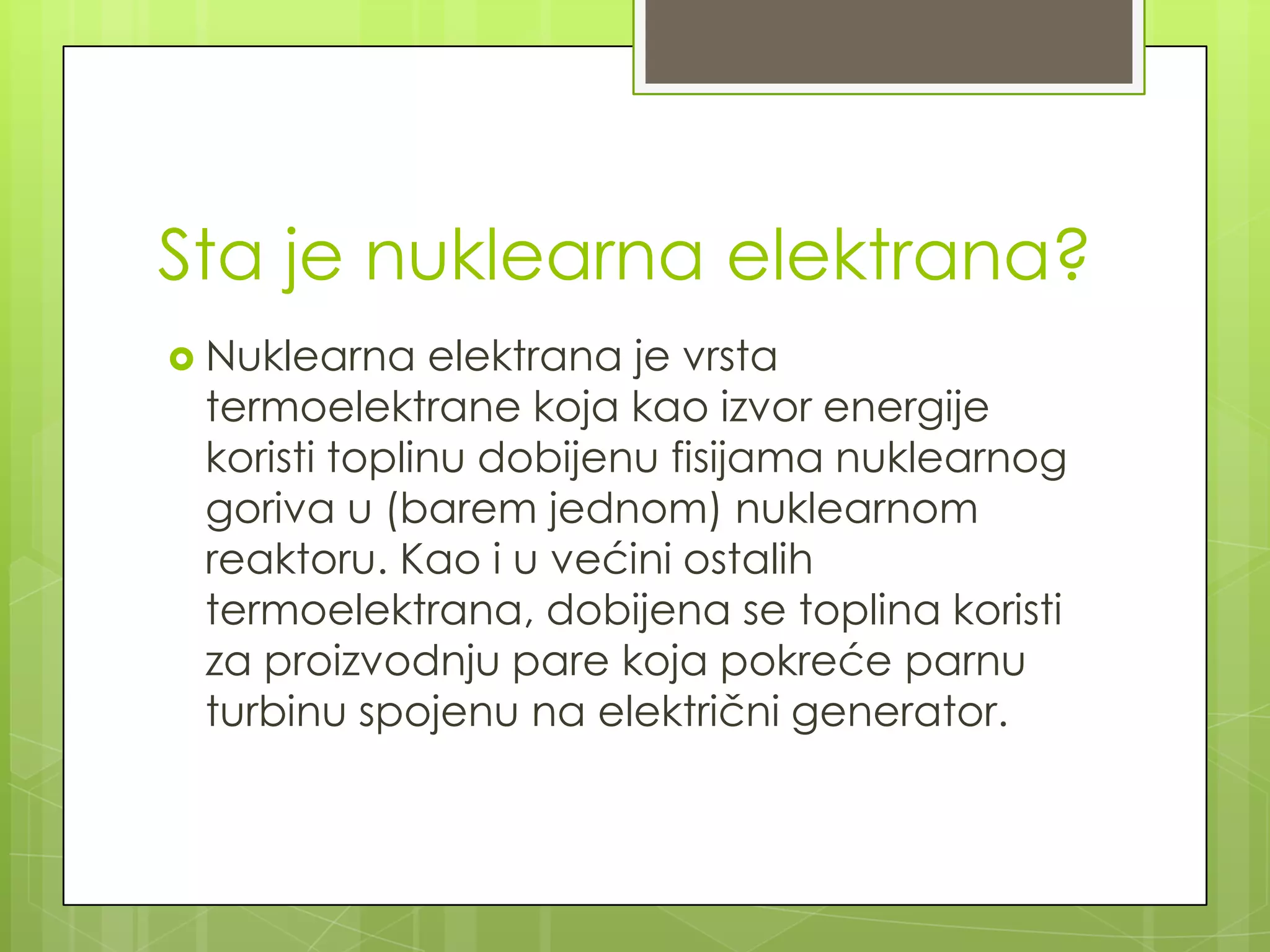 Nuklearne elektrane | PPTX