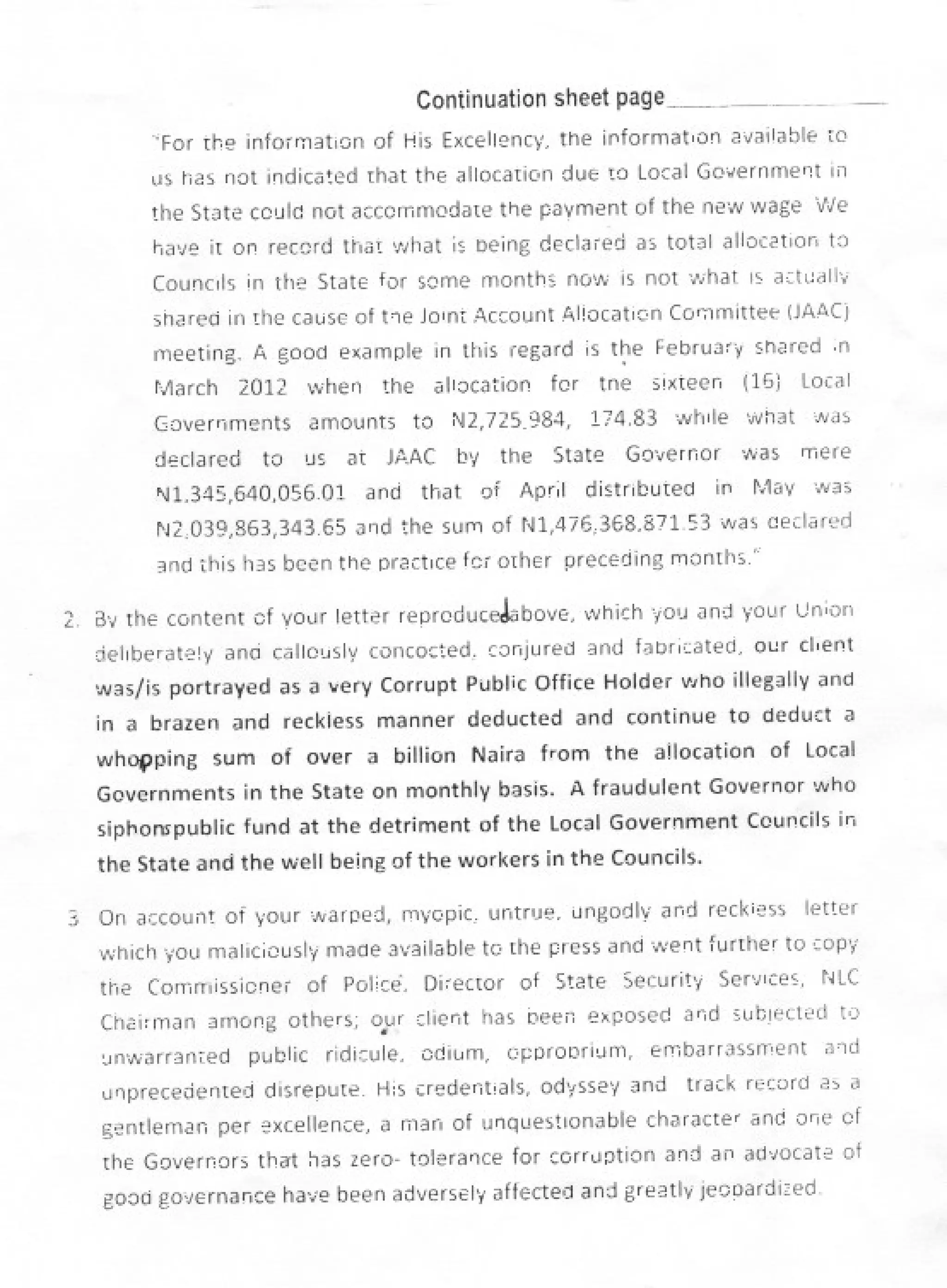 Letter to NULGE on the Libelous Publication Against Dr Kayode Fayemi | PDF