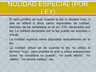 Nulidad en el Acto Jurídico | PPTX