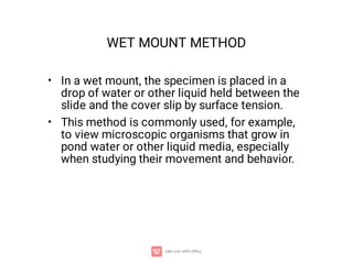 Wet mount and hanging drop methods. | PDF