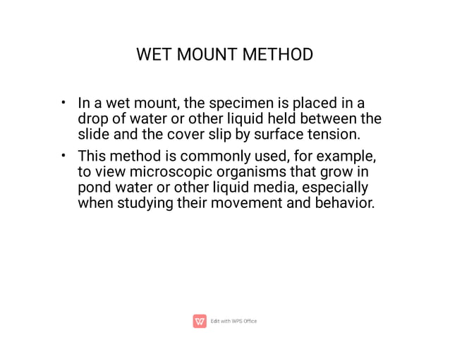 Wet mount and hanging drop methods. | PDF | Physics | Science