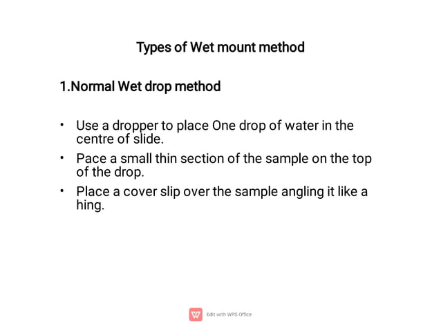 Wet mount and hanging drop methods. | PDF | Physics | Science