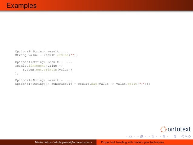 Proper Null handling with modern java techniques