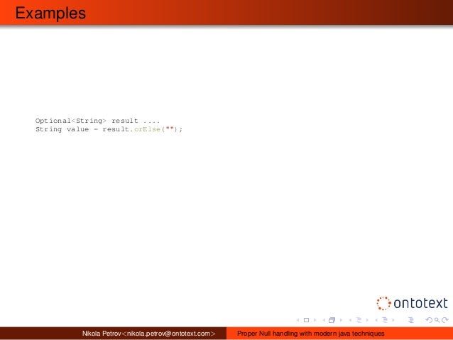 Proper Null handling with modern java techniques