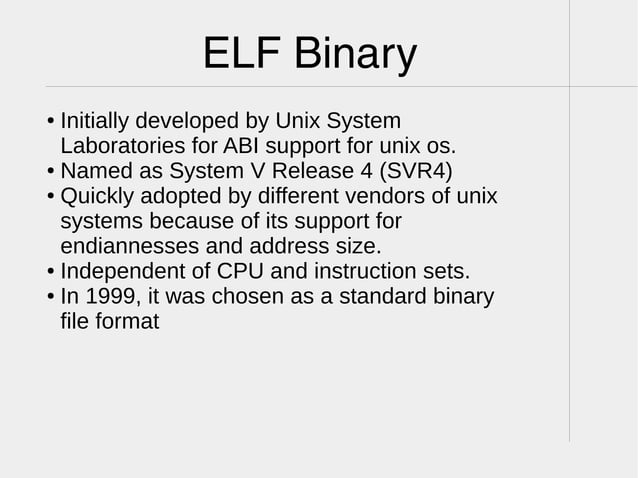 A Dive Into ELF Binaries | PPT