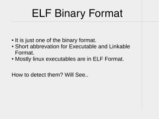 A Dive Into ELF Binaries | ODP