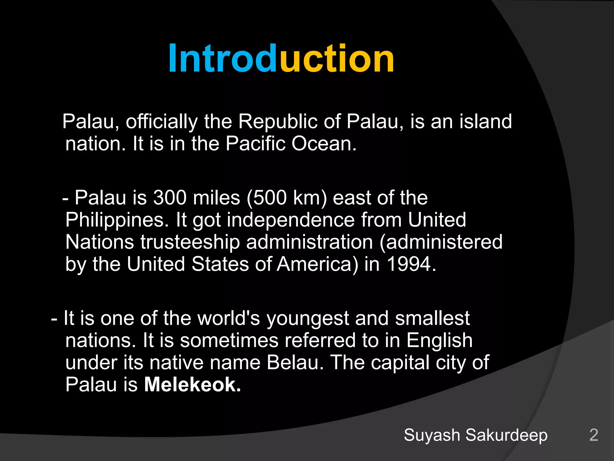 tourism in palau island | PPTX