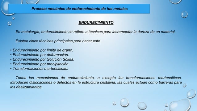 procesos mecanicos de endurecimiento | PPT