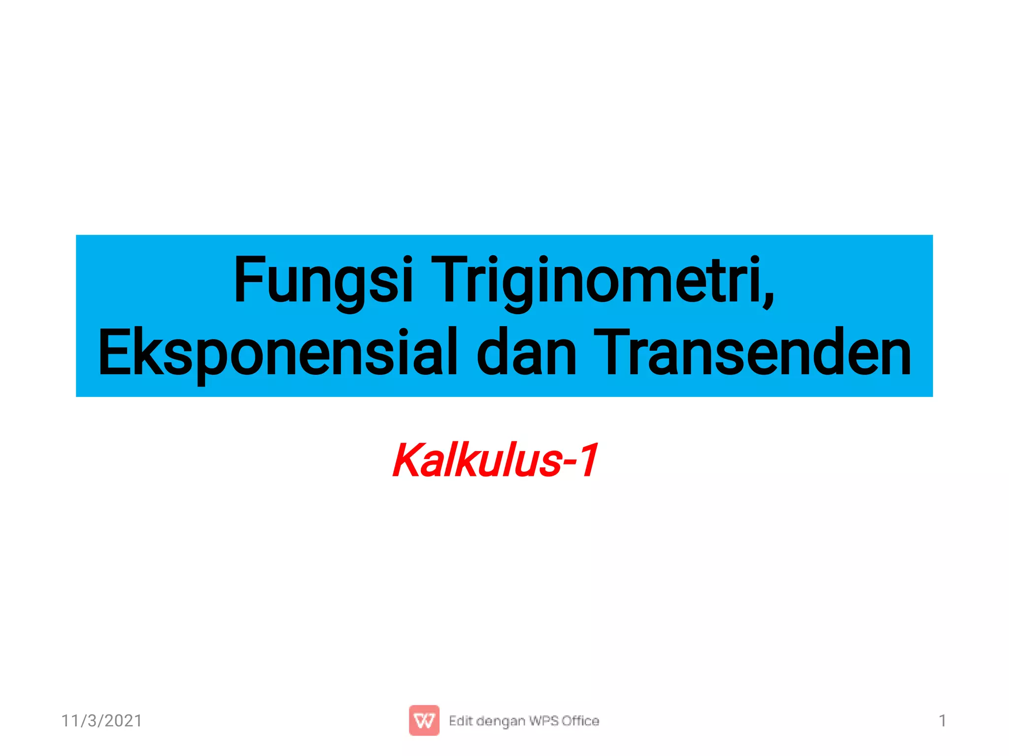 KALKULUS 1 | PDF