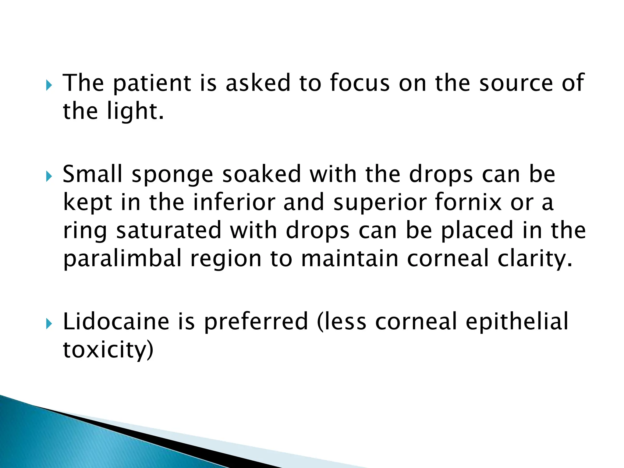regional and topical ocular anaesthesia in ophthalmology | PPTX