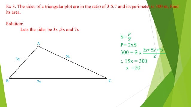 Power point presentationof class 9 maths HERONS FORMULA | PPTX