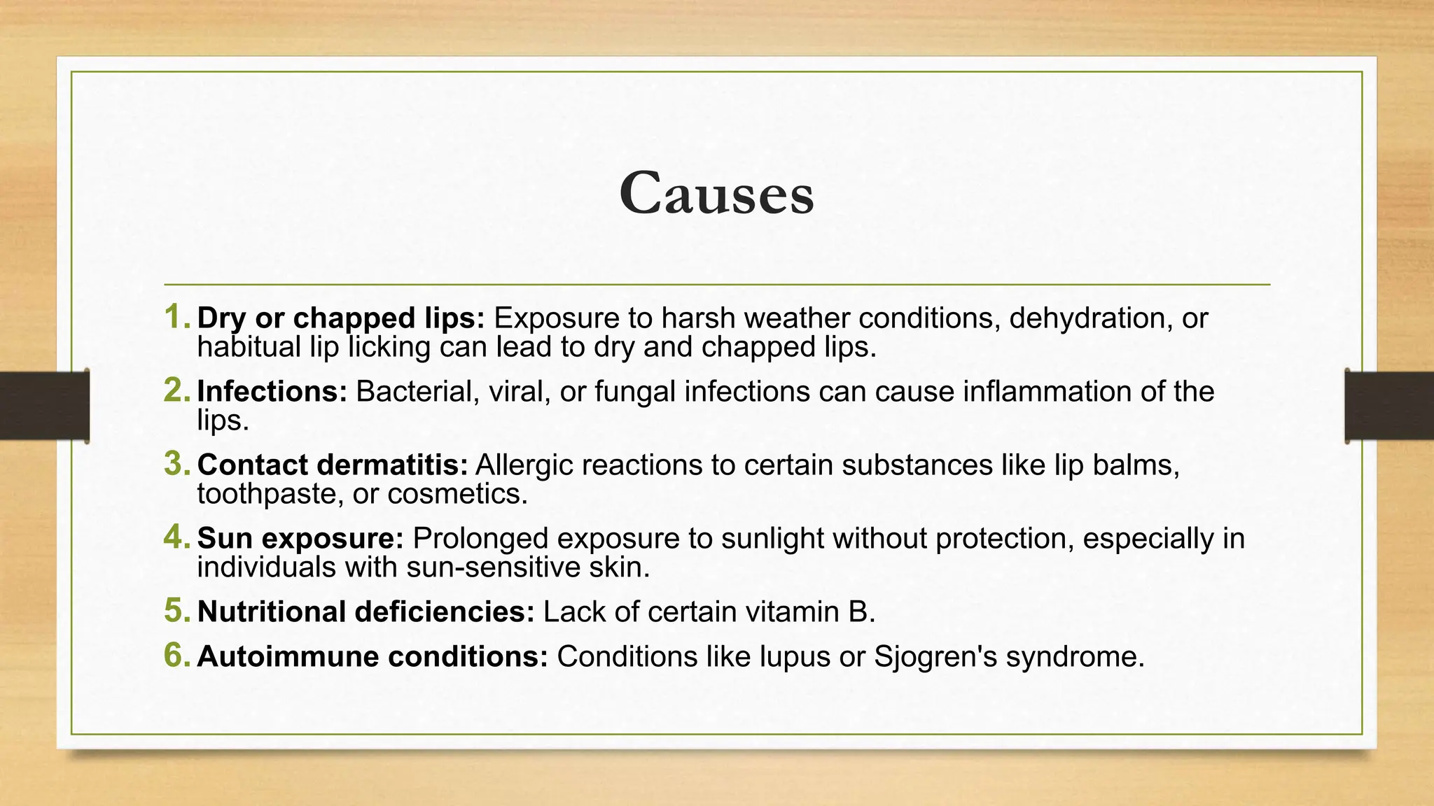 Cheilitis (Disorder of oral cavity) in which includes definition ...