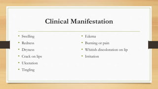 Cheilitis (Disorder of oral cavity) in which includes definition ...