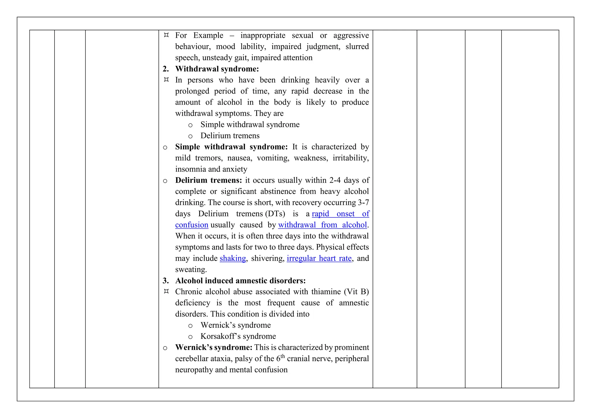 Lesson plan on substance abuse disorders | DOCX