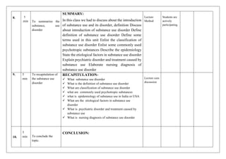 Lesson plan on substance abuse disorders | DOCX