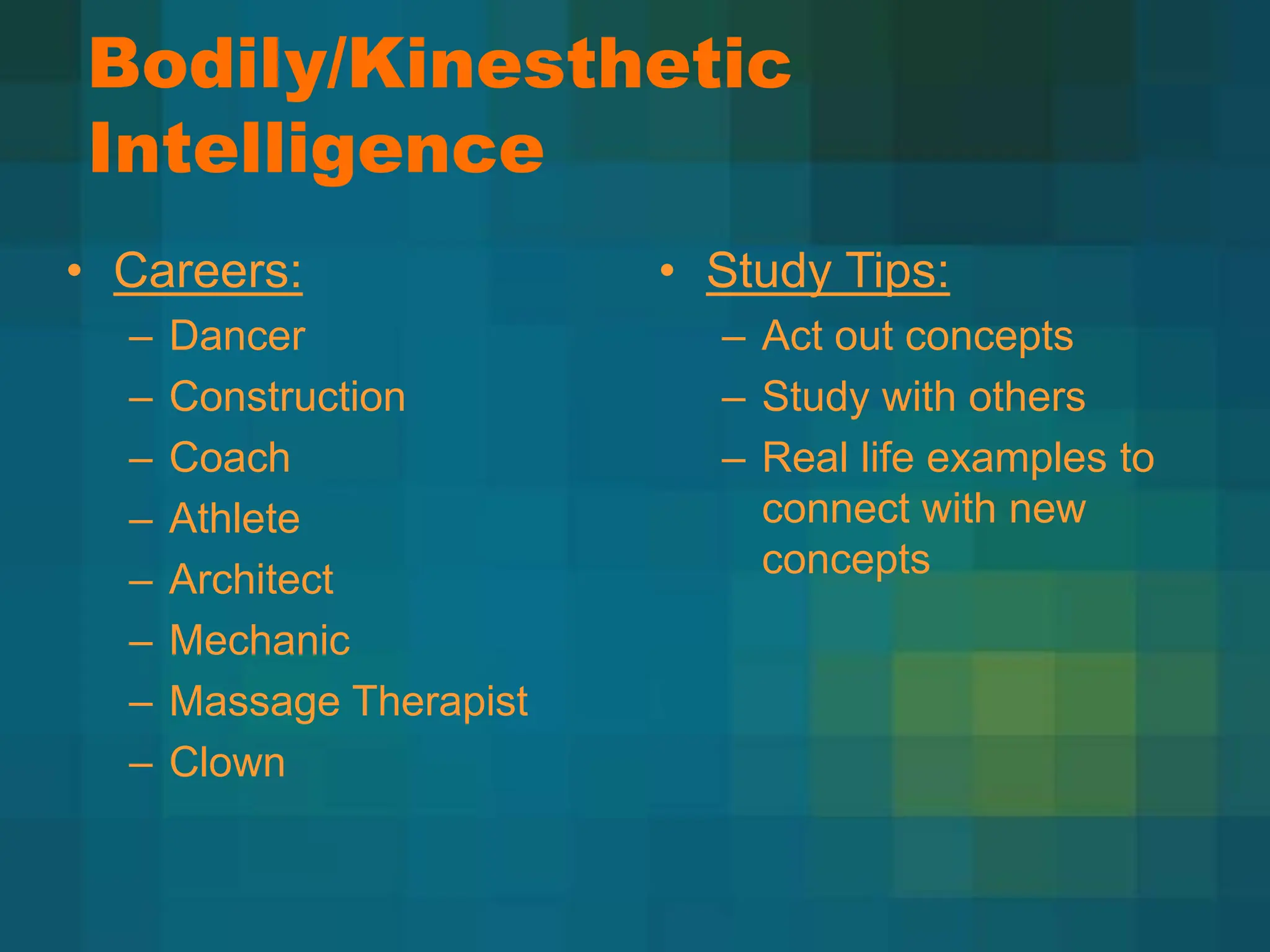 multiple intelligence theory of psychology | PPT