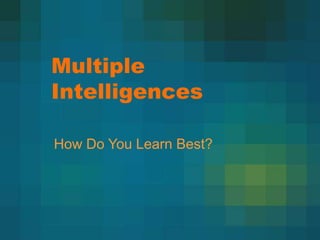 multiple intelligence theory of psychology | PPT
