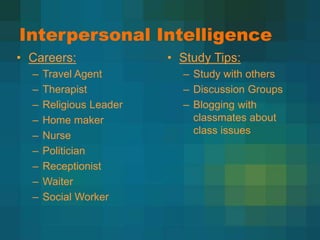 multiple intelligence theory of psychology | PPT