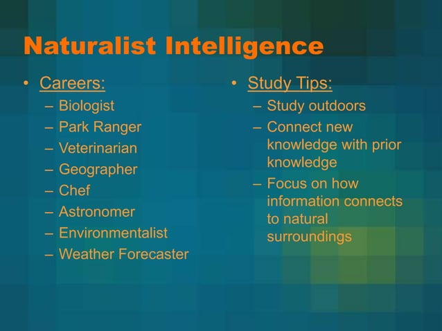 Multiple Intelligence Theory Of Psychology Ppt