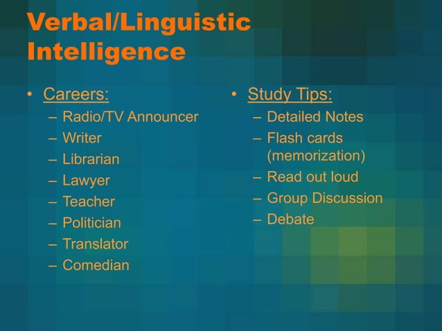 multiple intelligence theory of psychology | PPT