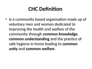 Community health clubs formation and mindset | PPTX