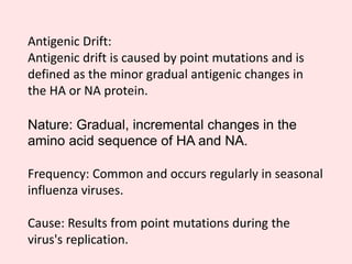 Antigenic structure of influenza virus, antigen drift and shift | PPTX