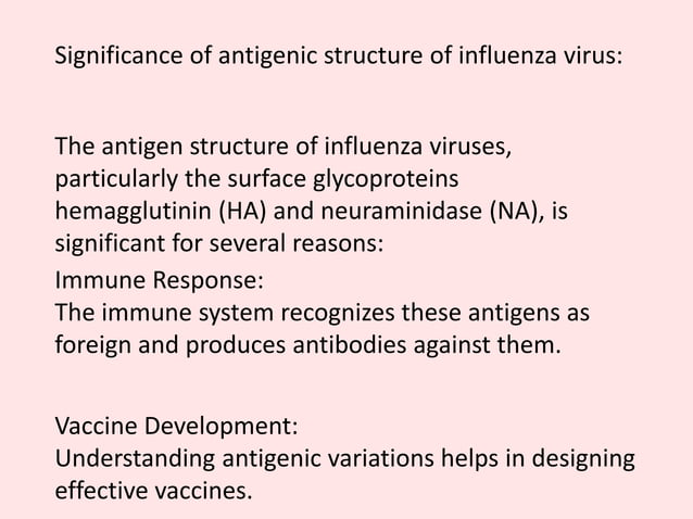 Antigenic structure of influenza virus, antigen drift and shift | PPTX ...