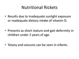 Classification of rickets: based on biochemical profile, Vitamin D ...
