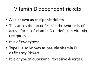 Classification of rickets: based on biochemical profile, Vitamin D ...