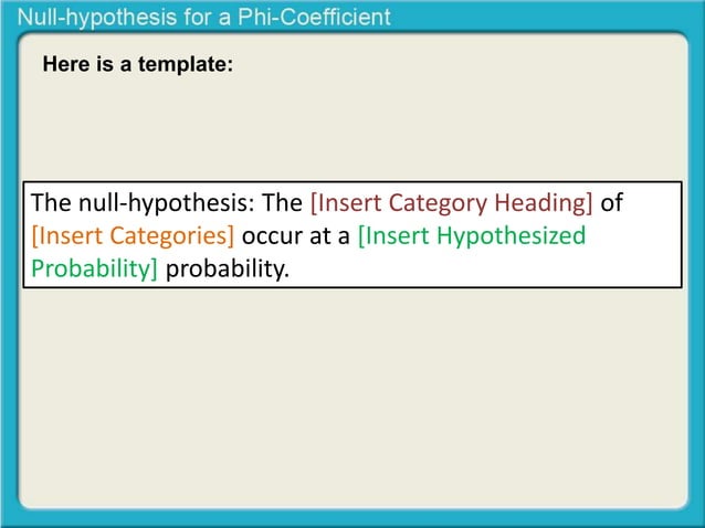 Null hypothesis for a chi-square goodness of fit test