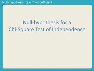 Null hypothesis for a Chi-Square Test of Independence | PPTX