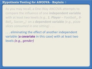 Null hypothesis for an ANCOVA | PPTX