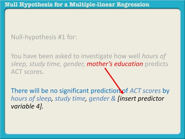 Null hypothesis for multiple linear regression | PPTX | Science