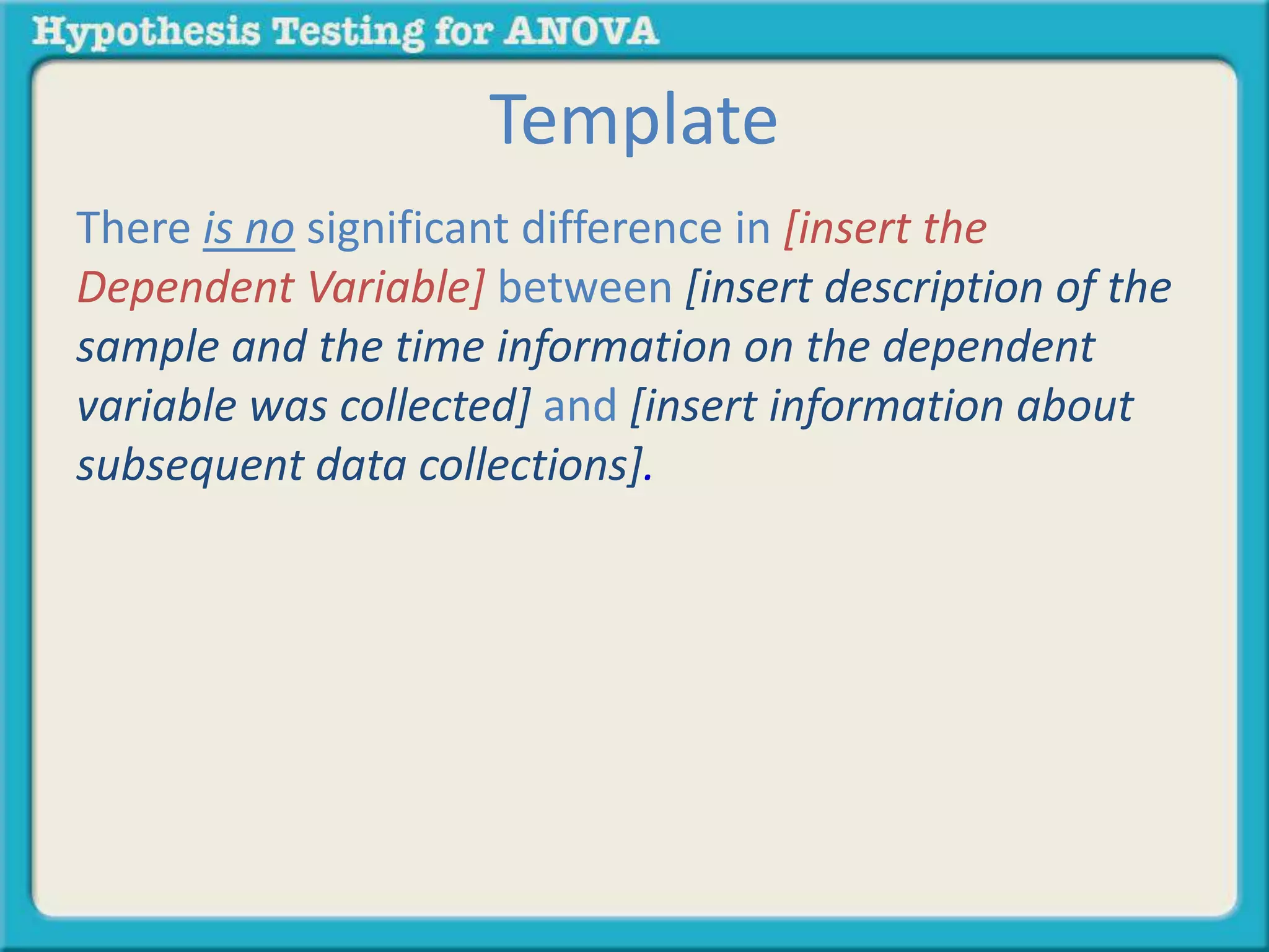 Null hypothesis for One way RM ANOVA | PPT