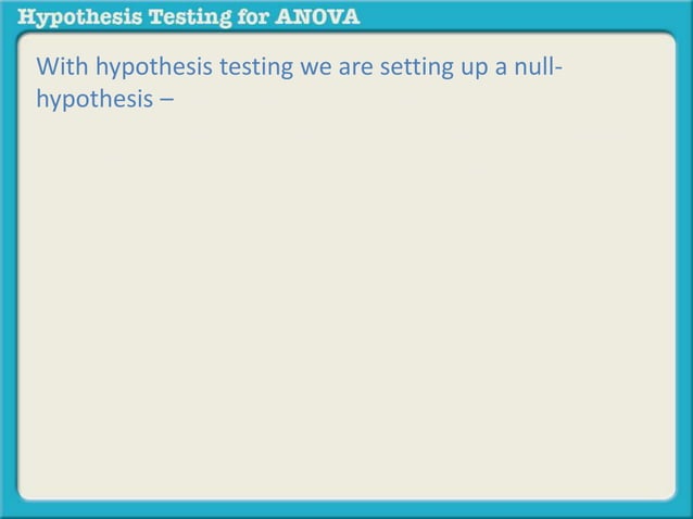 Null hypothesis for One way RM ANOVA | PPT