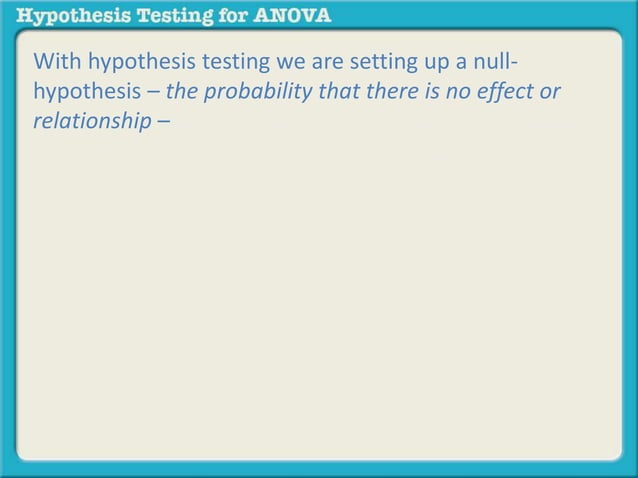 Null hypothesis for One way RM ANOVA | PPT