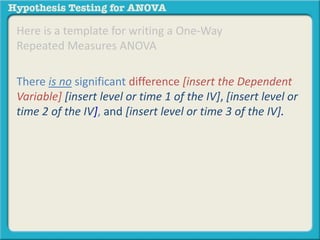 Null hypothesis for One way RM ANOVA | PPTX