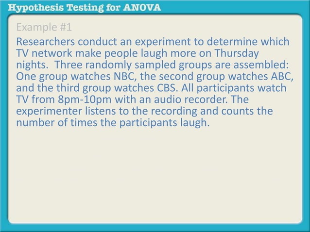 Null hypothesis for One way RM ANOVA | PPTX | Home Entertainment ...
