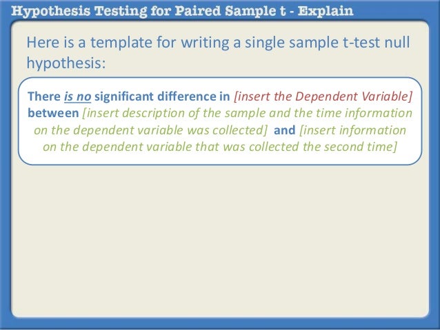 Null hypothesis for paired sample t-test