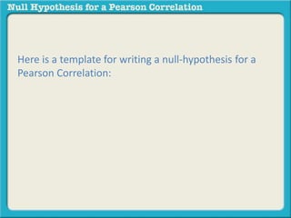 Null hypothesis for pearson correlation | PPTX | Physics | Science