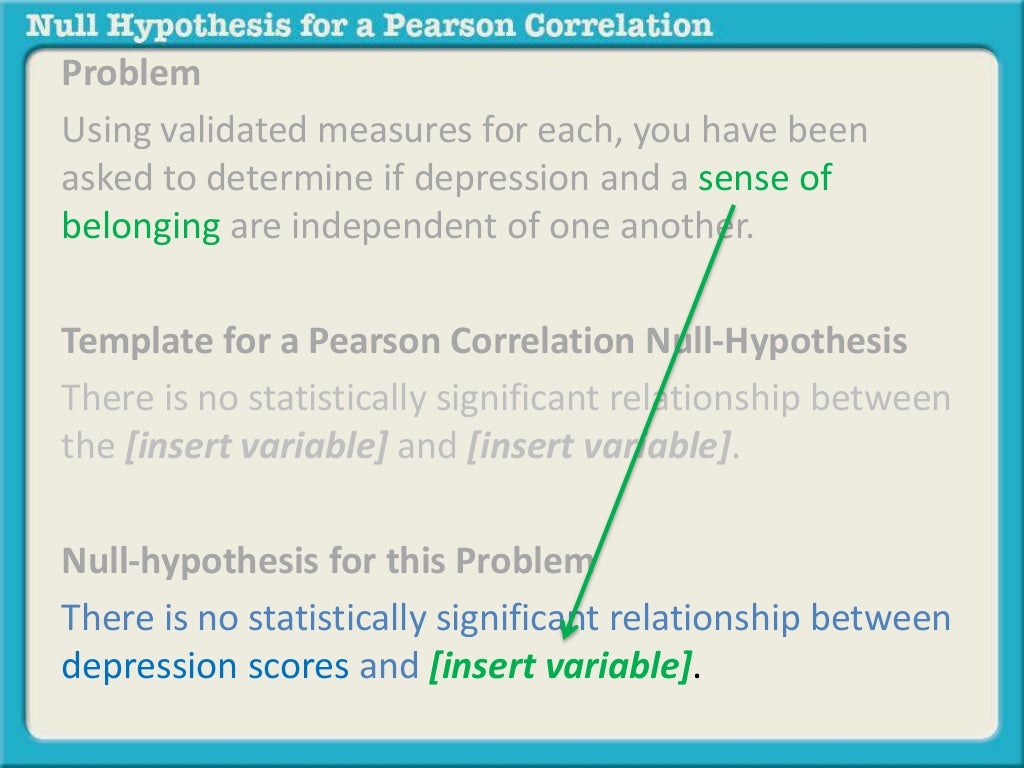Null Hypothesis For Pearson Correlation Independence