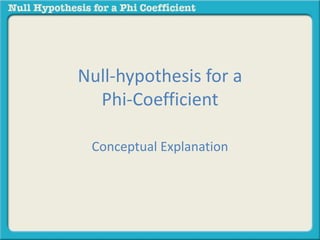 Null hypothesis for phi-coefficient | PPTX